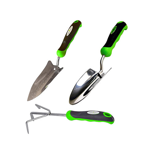 Stainless Steel 3pc Gardening Tool Set (Includes Trowel Transplanter C ...